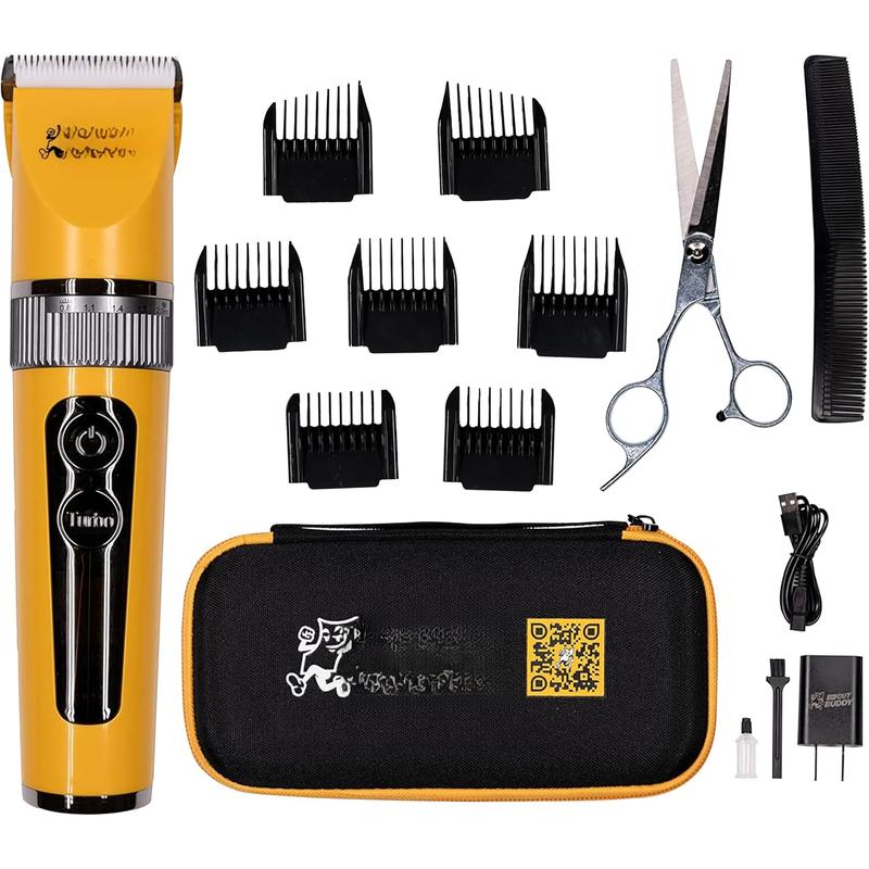 Clipper & Set, Cordless Hair & Beard Trimmer with 7 Guards, Titanium ...