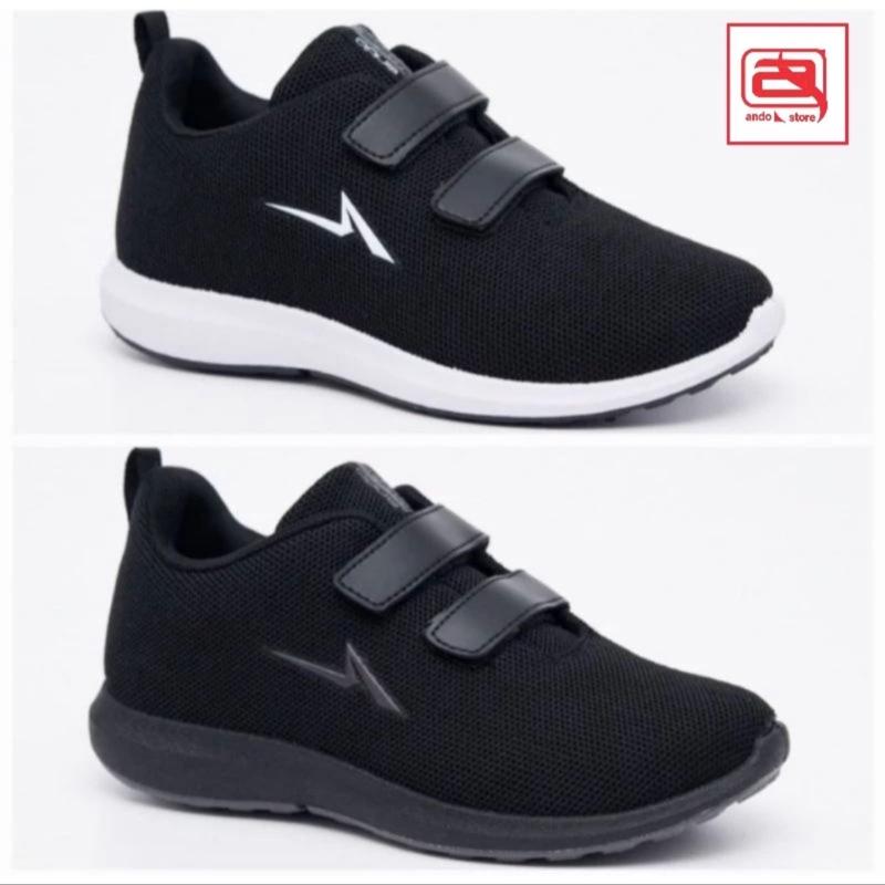 Sepatu sekolah ando velcro tali 31-38 hitam putih nyaman ringan - Shop ...
