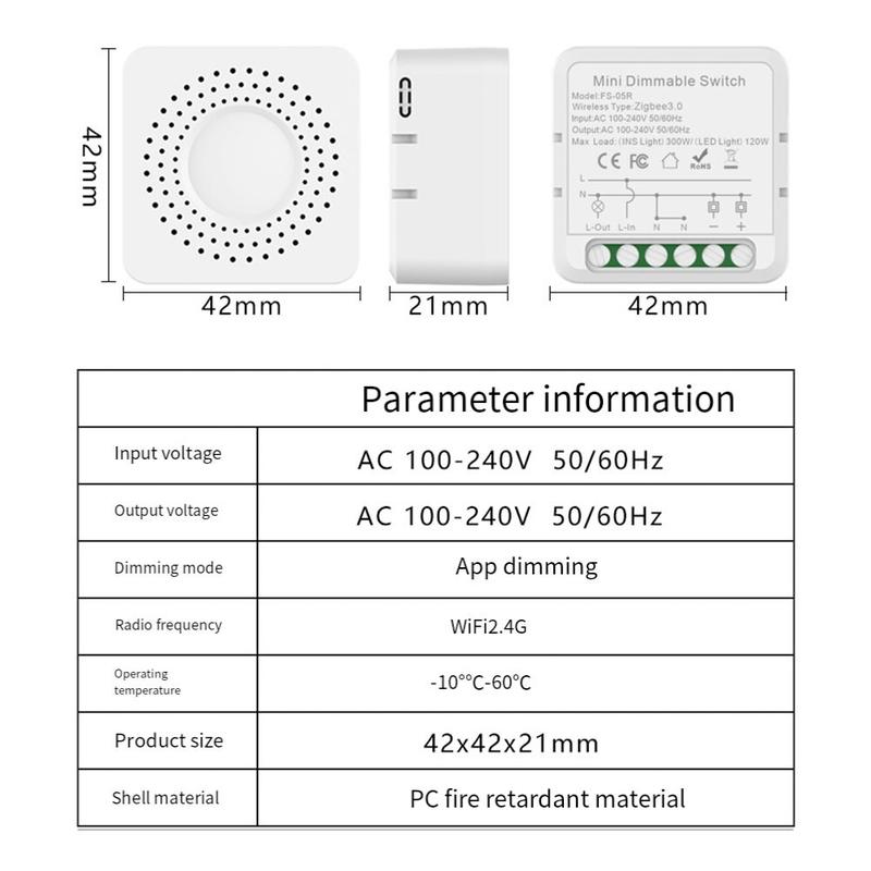 WiFi For Zigbee For Smart Dimmer Switch Module Control LED Lights ...
