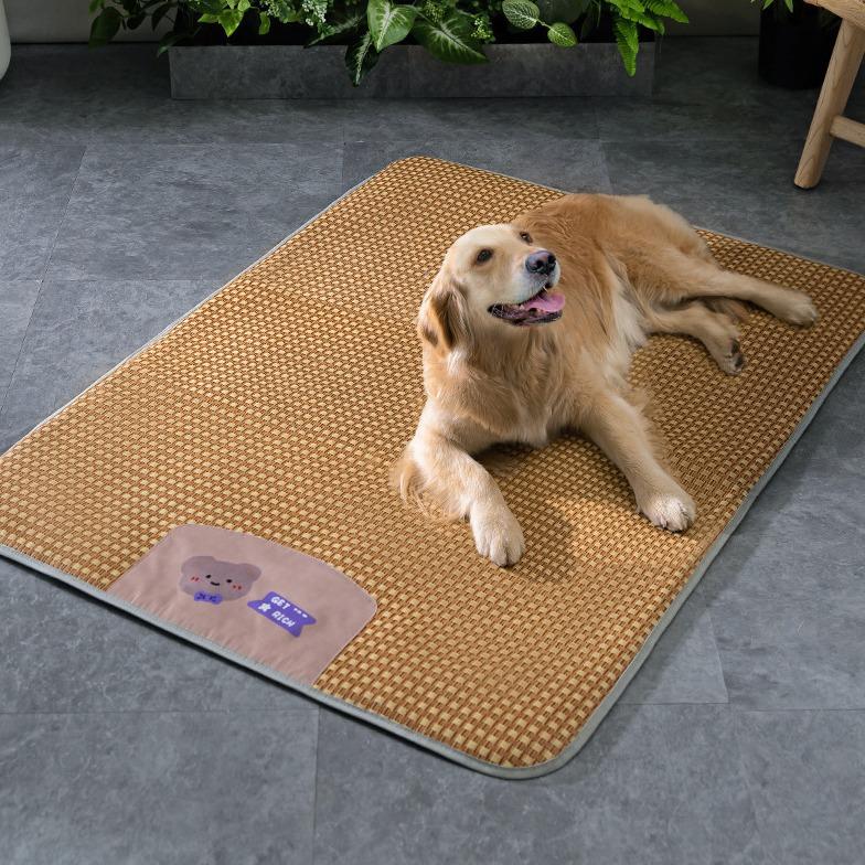 Pet Mat Mat Summer Cooling Washable Rattan Mat Breathable Scratch ...