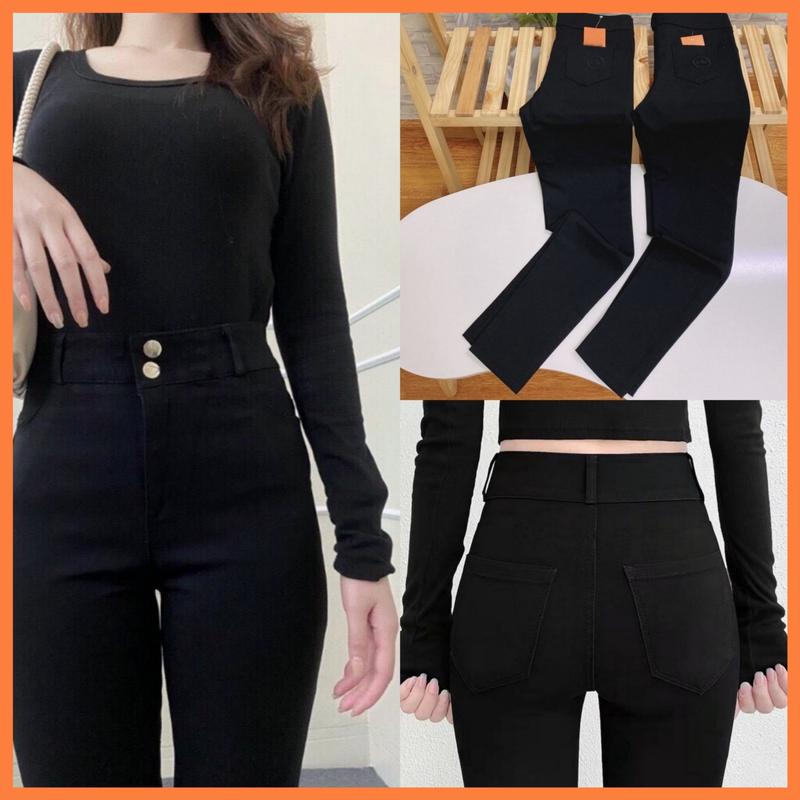 Quần legging nữ lưng cao khóa kéo 2 nút khyu có túi trước sa - TikTok ...