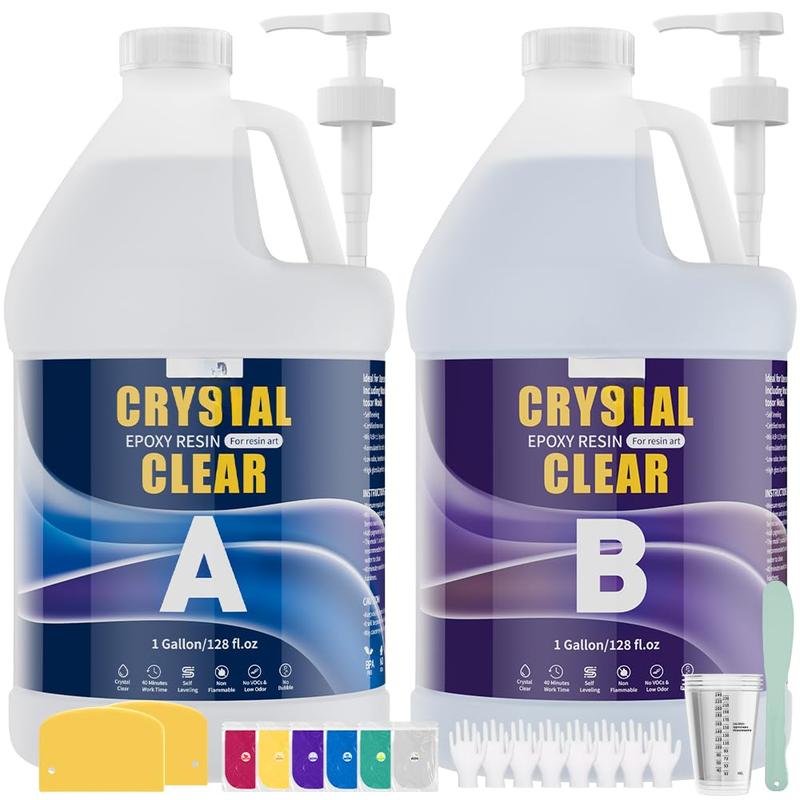 Epoxy 2 Gallon, Clear Epoxy Kit with Pumps, Self Leveling - TikTok Shop