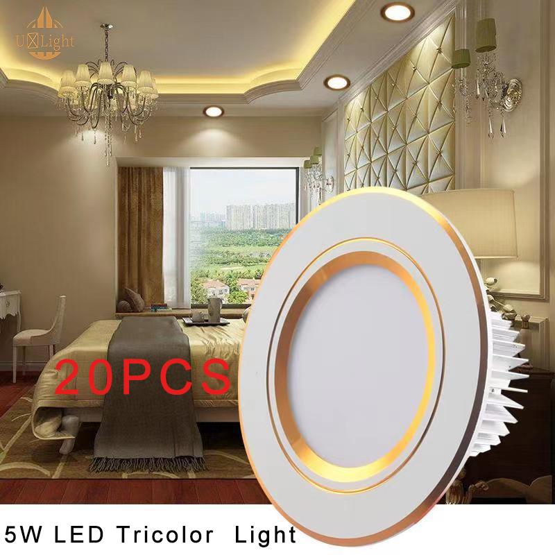 5W LED Tricolor Down Light Ceiling Light Dimming Pin Light Spotlight ...