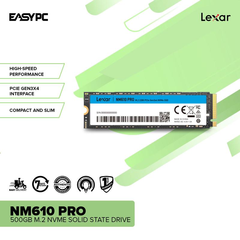 EasyPC | Lexar NM610 Pro 500GB/1TB M.2 NVME ssd Compact and Slim ...