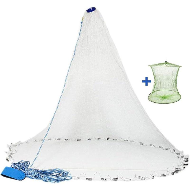Saltwater Fishing Cast Net for Fish 3ft/4ft/5ft/6ft/7ft/8ft/9ft/10ft ...