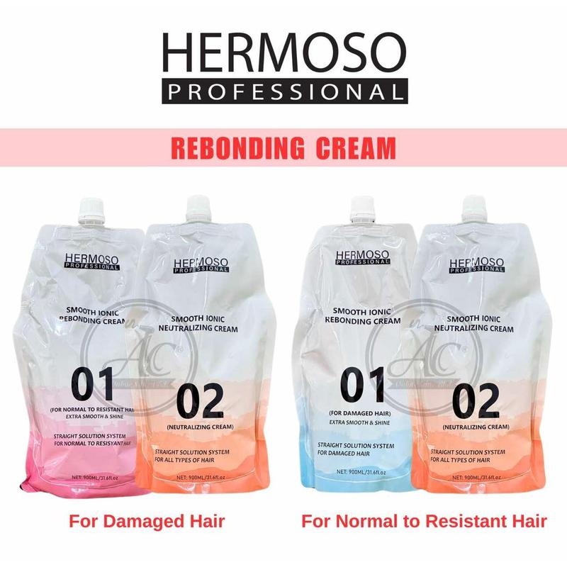 Hermoso Smooth Ionic Rebonding Cream 900ml x2 Straightening Cream ...