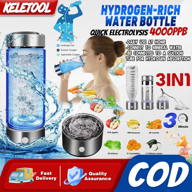 3in1 Hydrogen Rich Water Bottle Rechargeable Negative Ion Water ...