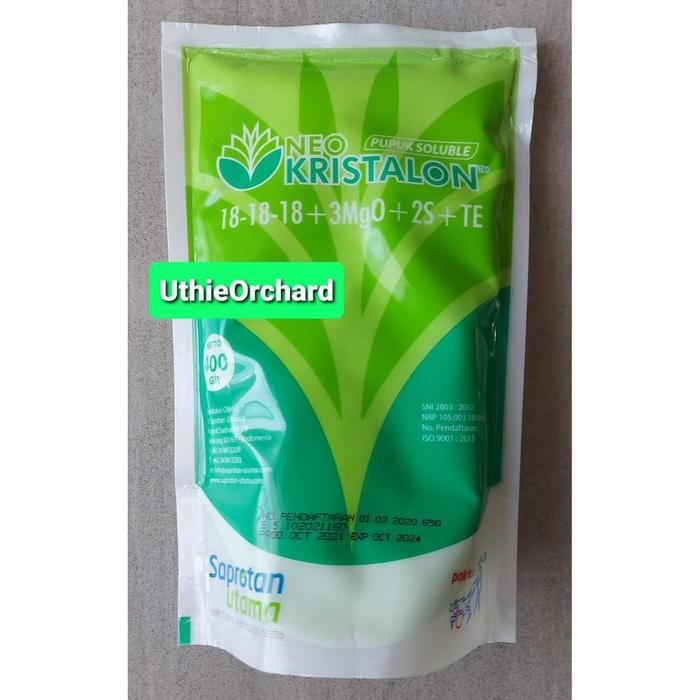 Jual Pak Tani Neo Kristalon Hijau Pupuk NPK 18-18-18+3MgO+2S+TE Kemasan ...