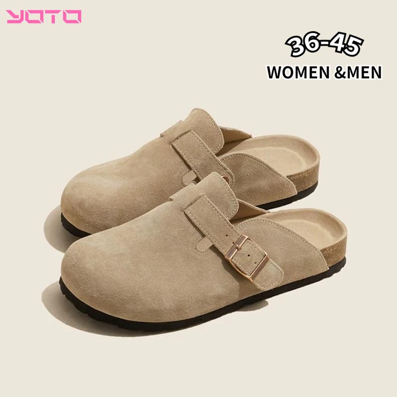 YOTO New Korean Clogs Sandals For Women Men Flat Unisex Couple - TikTok ...