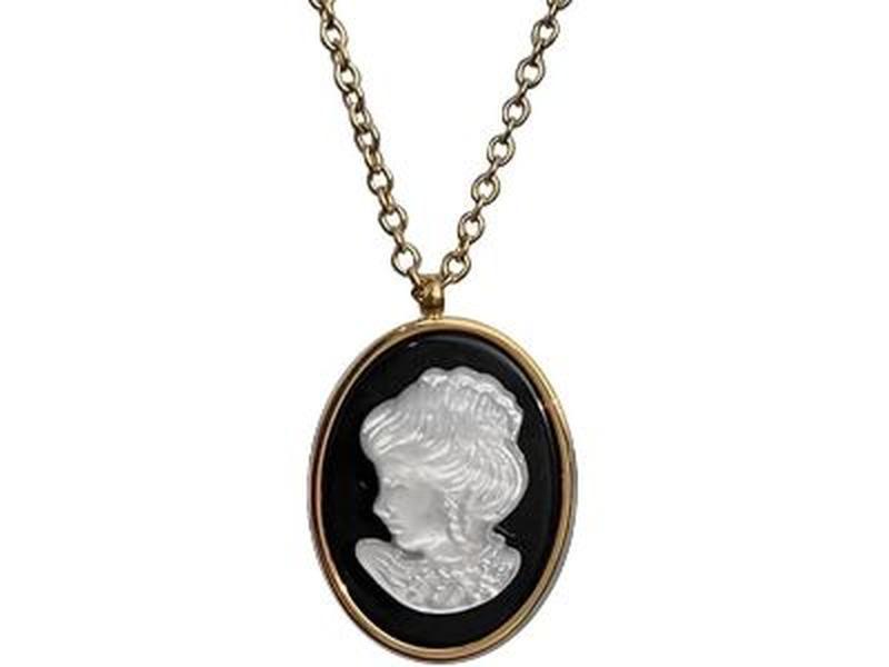 Cameo Lady Oval Necklace,Miraculous Medal Shell Choker Statement ...