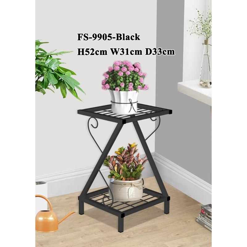 HM Home 2 Tier 52 CM Steel Rak Pasu Bunga Multi-Layer Bertingkat ...