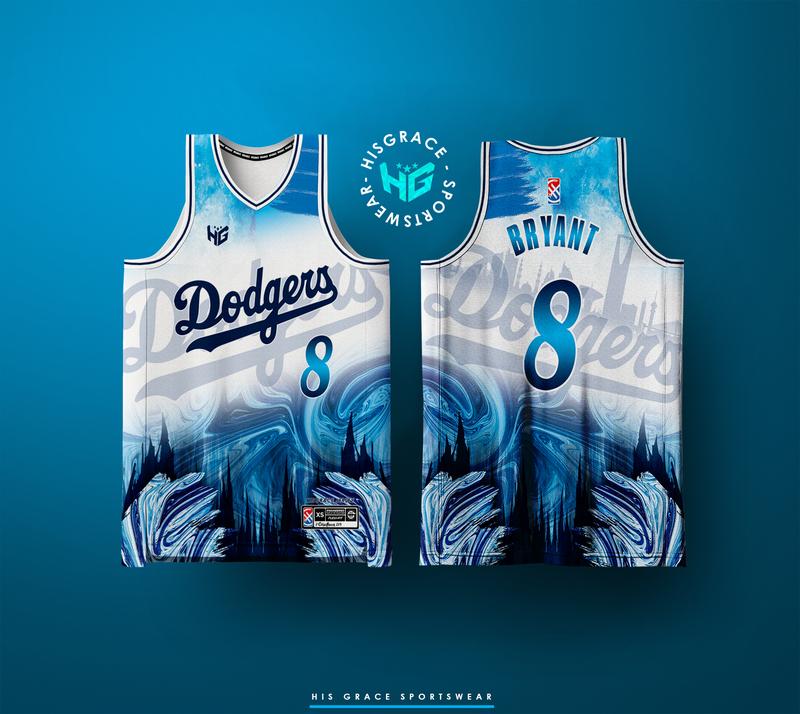 160 HISGRACE CONCEPT JERSEY DODGERS WHITE BLUE BRYANT FULL SUBLIMATION ...