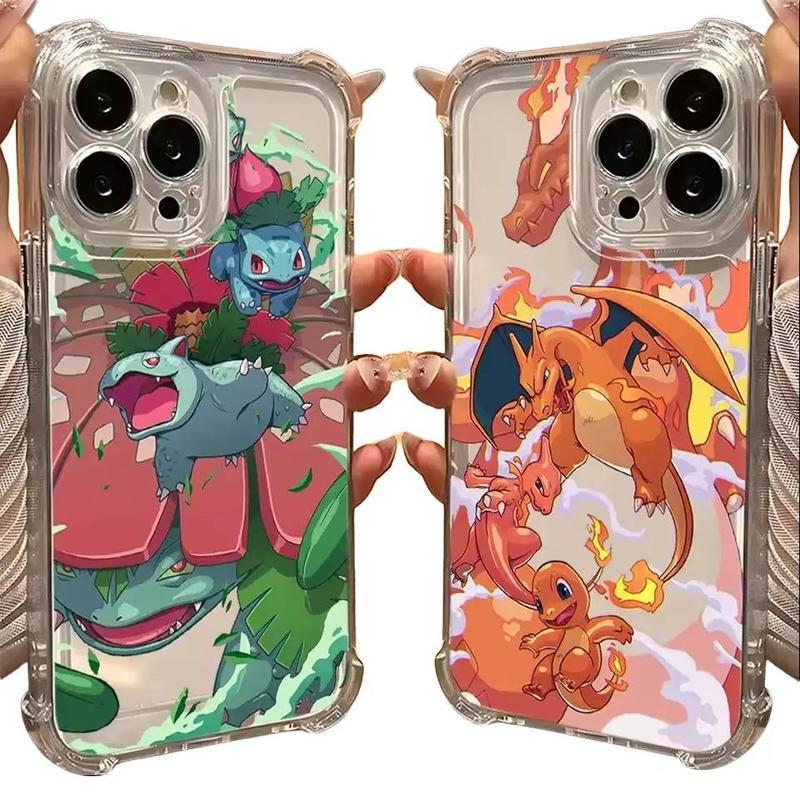 Poke-mon Char-izard Pi-kachu transparent TPU phone case for iphone ...