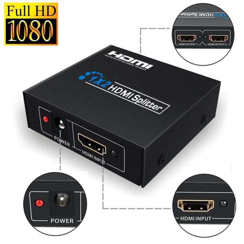 HDMI Splitter In 1 Out 2 พร้อมด้วย Power Adapter Splitter รองรับ ...