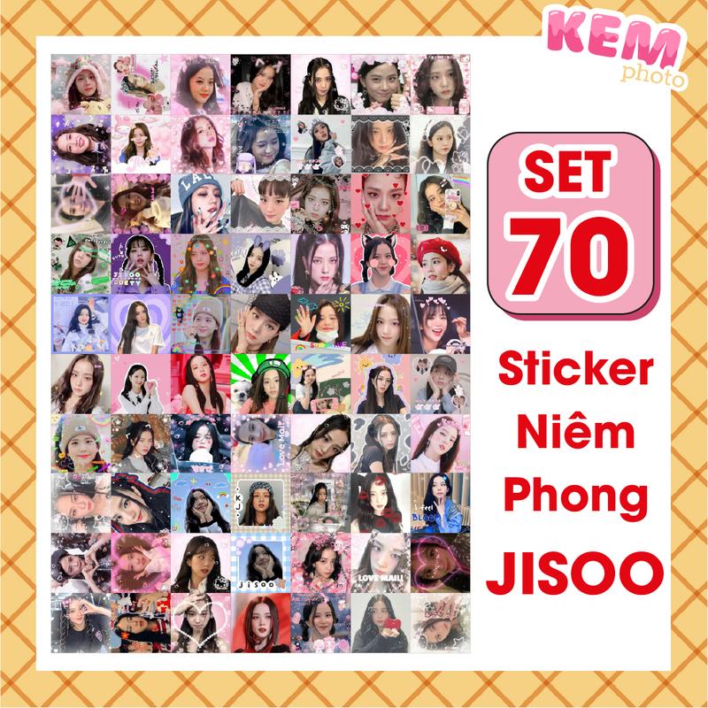 SET 70 sticker niêm phong JISOO (BP) - Đã cắt rời - Tem dán 4x4cm ...