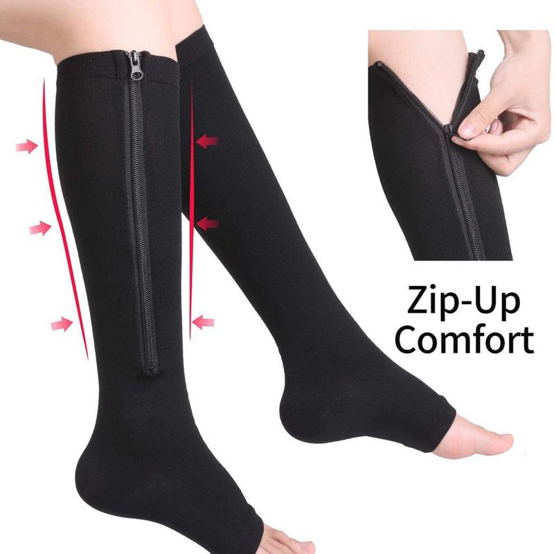ponhftg_ Compression Socks Zipper Closure Protective Ankle Support ...