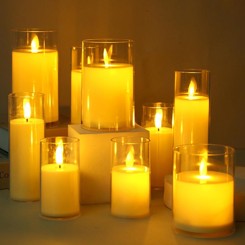 Candle in Glass Led Flameless Candle With Glass Cover for Home - TikTok ...