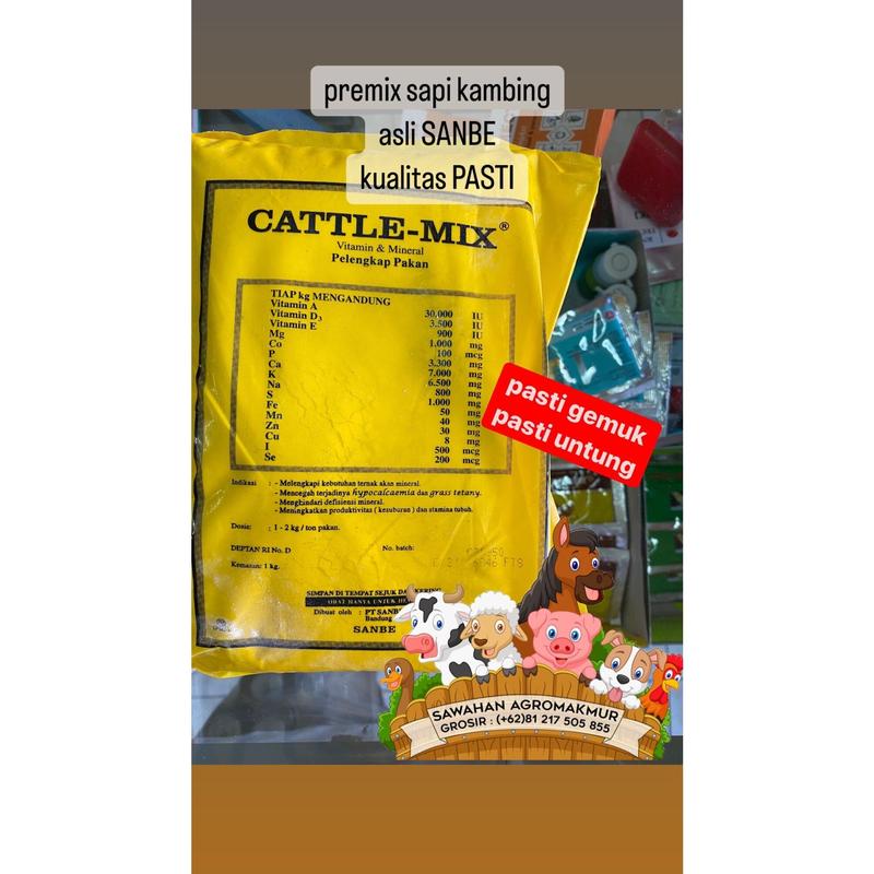 cattle mix mineral premix super penggemuk sapi kambing kuda domba ...