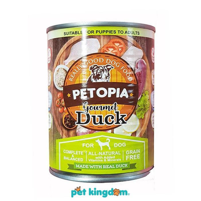 Jual Pet Kingdom Petopia 380 gr Makanan Anjing Basah Adult Gourmet Duck ...