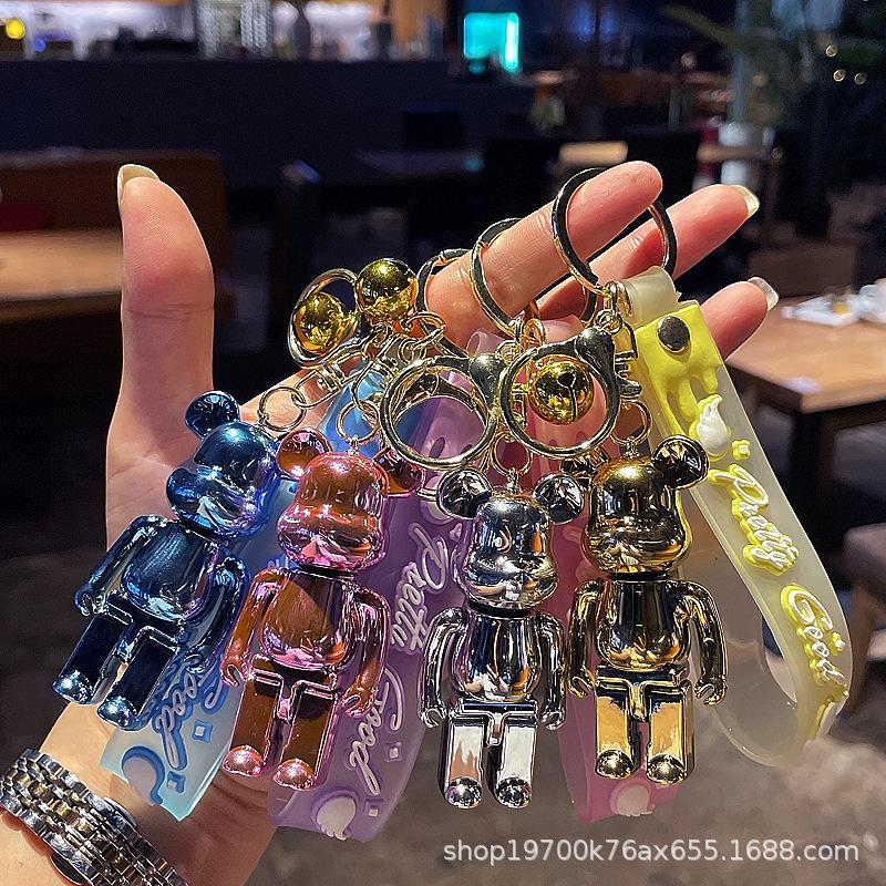 KC002 Colorful Bearbrick Keychain Cute Cartoon Schoolbag keychain ...
