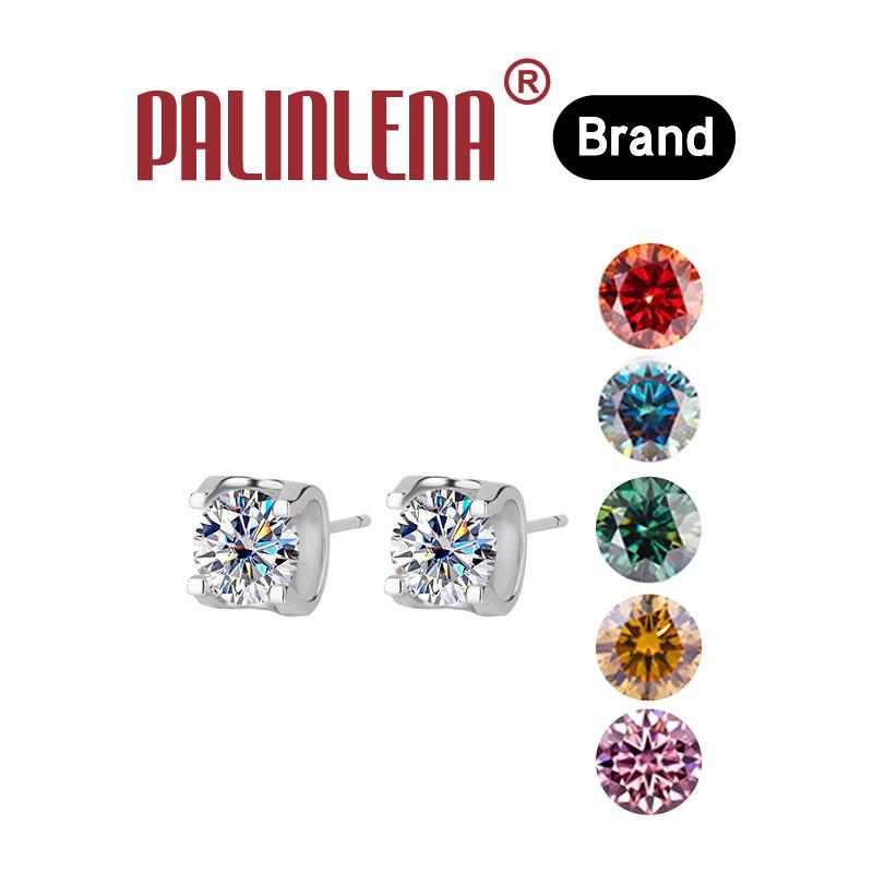 [12] Moissanite Earring Head of an Ox Woman Girl 0.5/1(CT) S925 ...