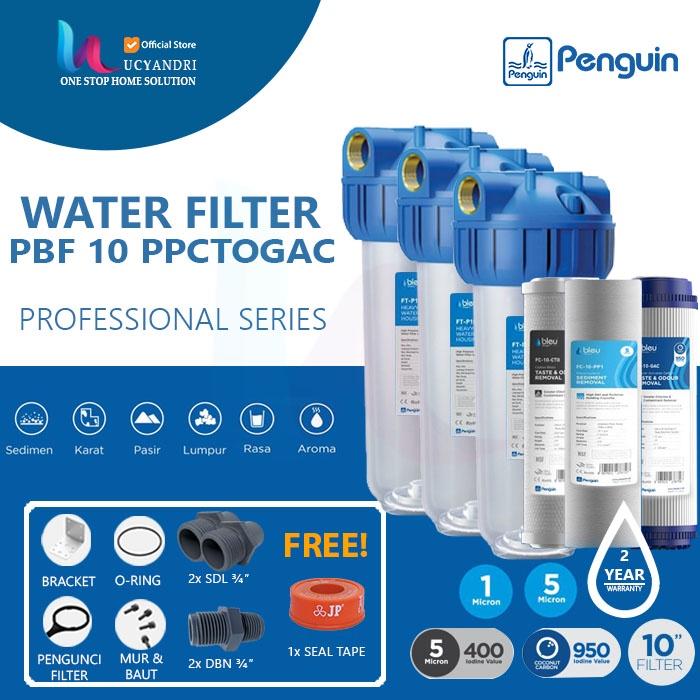 Jual Filter Air Penguin PBF 10 (PP+CTO+GAC) PRO Water Filter - Paket ...