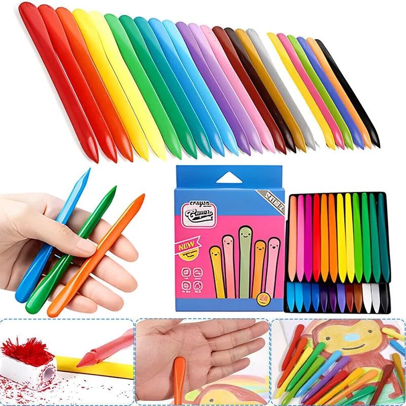 Crayon Triangular isi 12 / 24 pcs Alat Melukis Anak Crayon Stationery ...