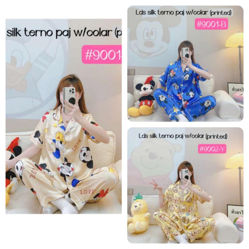*LADIES SILK TERNO PAJAMA WITH COLLAR Loungewear Nightwear Womenswear ...
