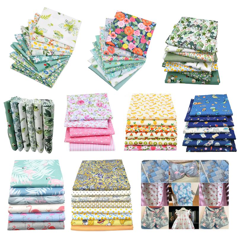 SH - kain kapas bercetak, 20x25cm, 5-8 helai, Patchwork, corak bunga ...