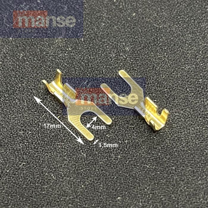 Jual Skun Y 4mm Kuningan / Terminal Kabel Skun Garpu 4mm Kuningan (isi ...