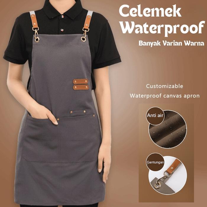 Jual Celemek Apron Tebal anti air untuk memasak Dapur Restoran Cafe Bar ...
