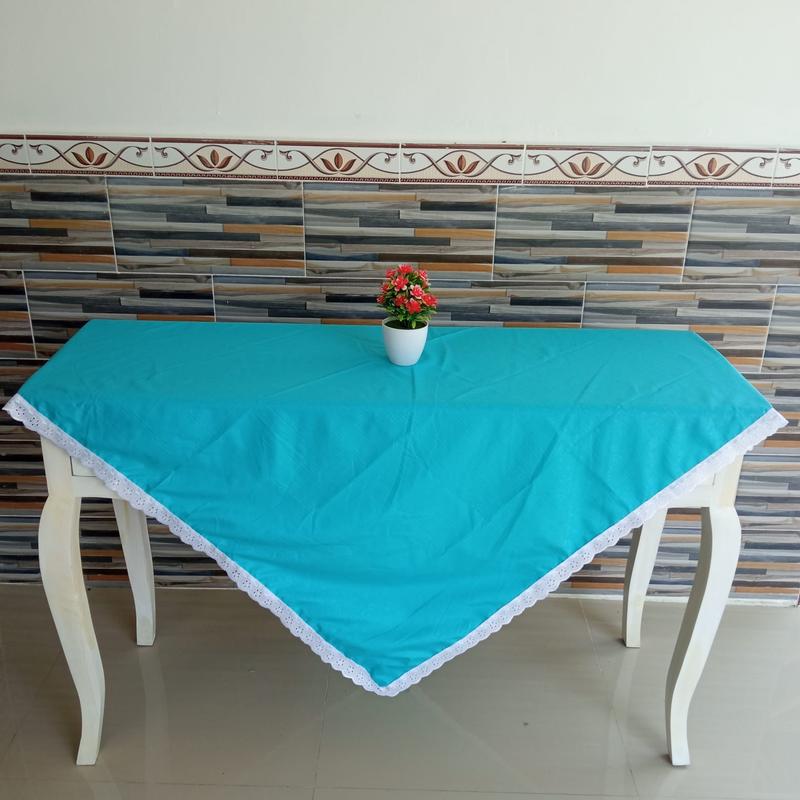 Taplak Meja Renda Kain Katun Polos Embos 120x120 cm Minimali - Shop ...