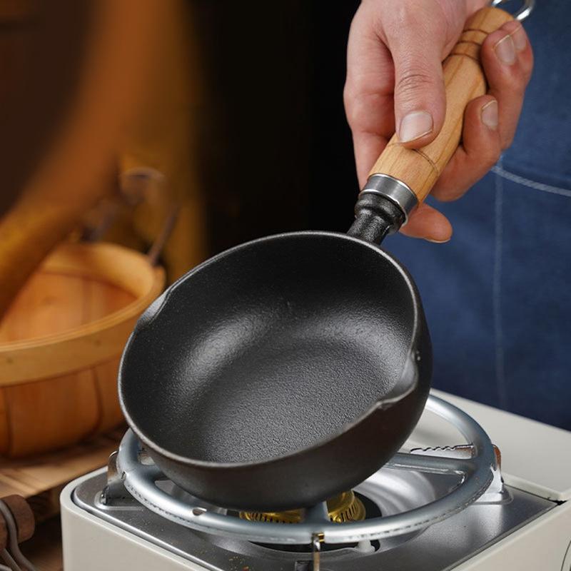 Deepened cast iron oil pouring pan mini pan for hot milk and - TikTok ...