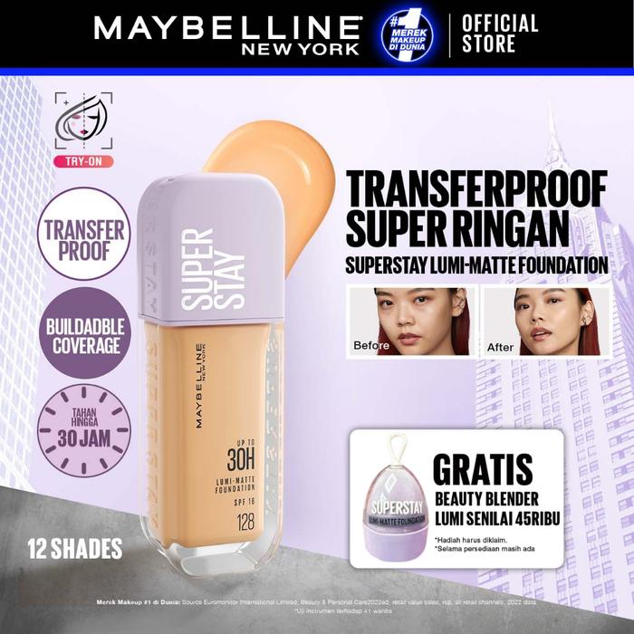 Promo MAYBELLINE Superstay Lumi Matte Liquid Foundation 35 mL – Full ...