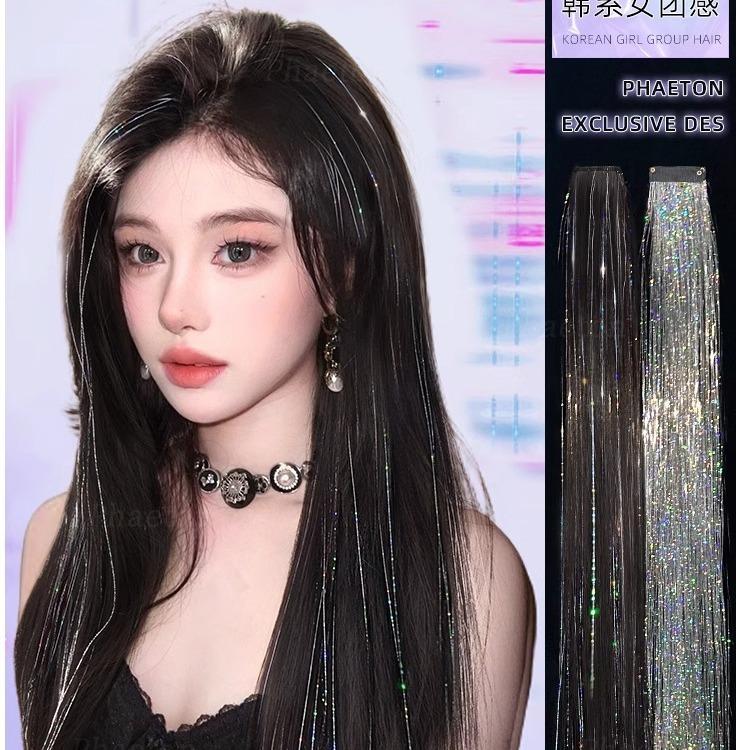Set Rambut Palsu Laser Dicelup, Gantung Telinga, Sambungan Rambut ...