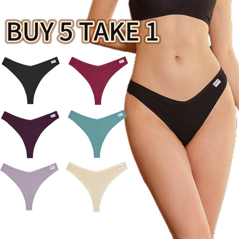 Buy 5 Take 1 Womens Cotton G String Threaded Cotton Sports Style