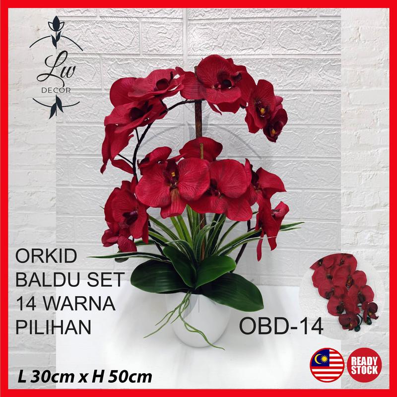 LWDECOR Bunga Hiasan Bunga Orkid Baldu Hiasan Rumah bunga hiasan ...