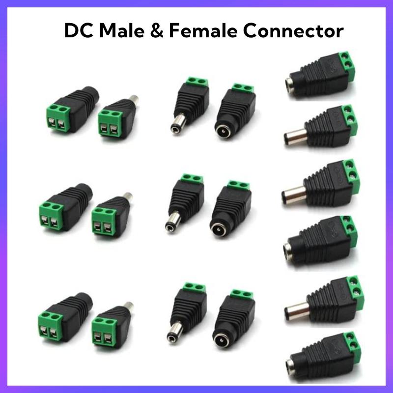 DC Connector Male Female 12V DC Power Plug Jack Adapter Connector ...