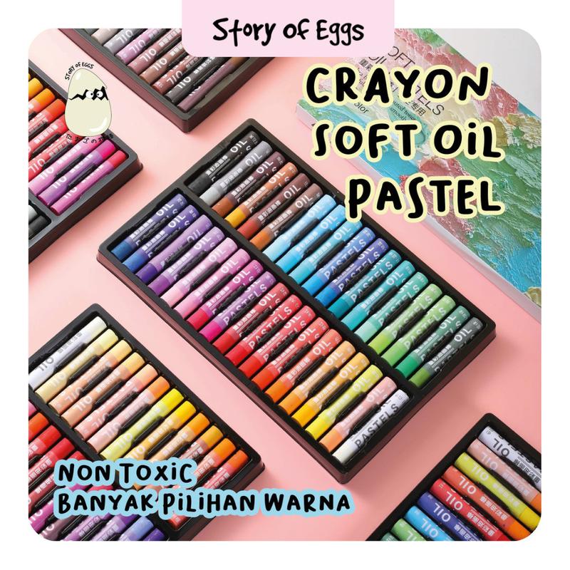 Morandi Macaron Soft Oil Pastel Crayon Krayon Sekolah Set Warna Isi 12 ...
