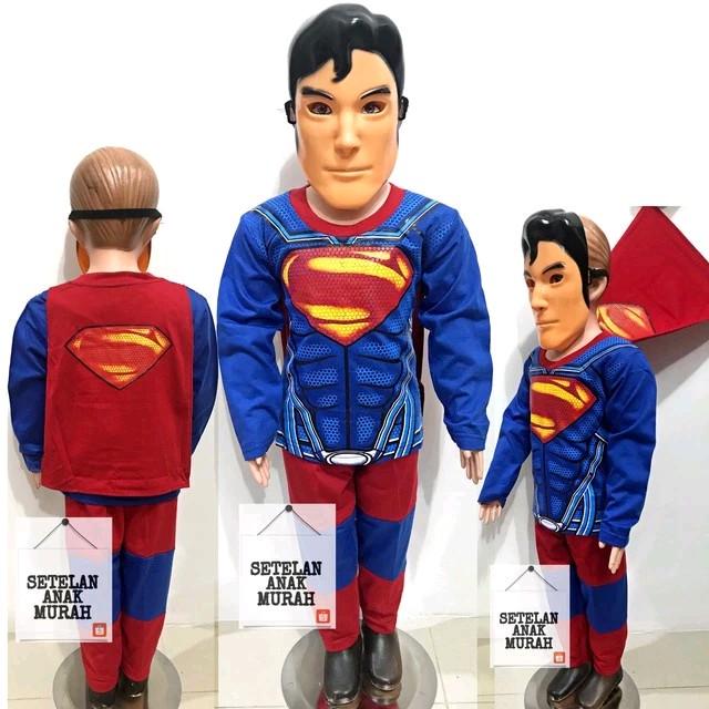 Kostum karakter superhero anak laki-laki kapten Superman bonus - Shop ...