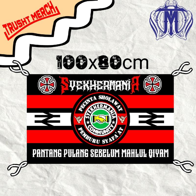 150X100cm | BENDERA SYEKHER MANIA | BENDERA SHOLAWAT Kain banners ...