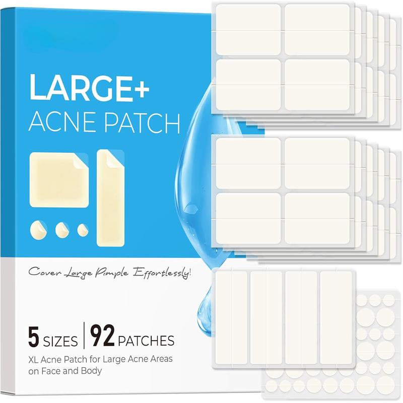 Large Pimple Patches (5 Sizes, 92 Patches), Hydrocolloid Acne Patches ...
