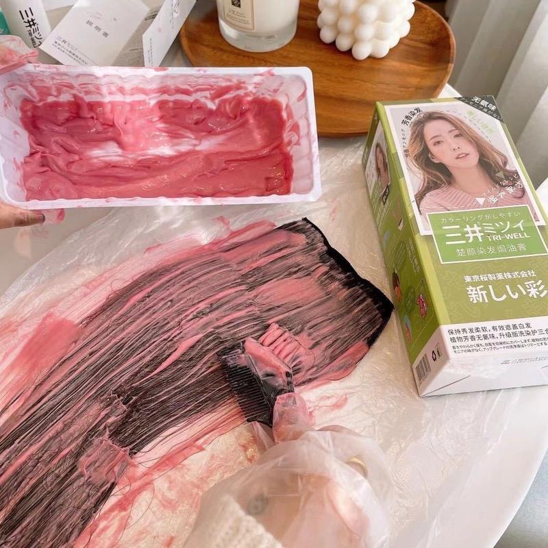 TRI-WELL Hair Dye Color Japan Tanpa Bleaching Cat Pewarna Rambut Hair ...