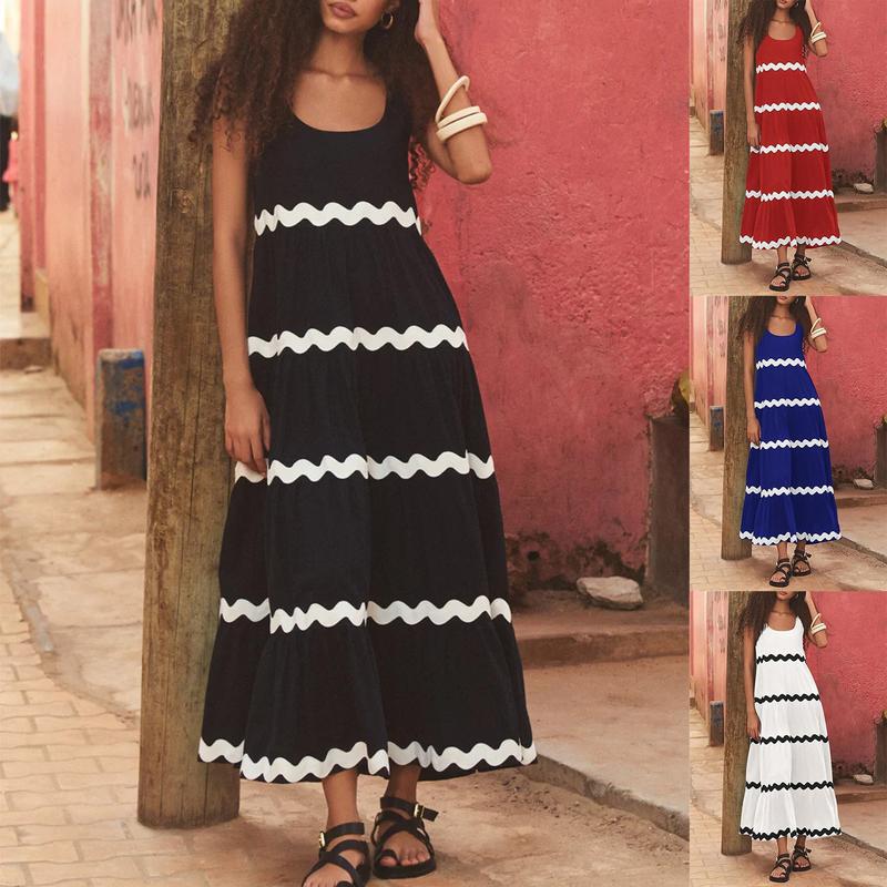 24 Summer New Amazon Simple U-Shaped Collar Corrugated Tube Top ...