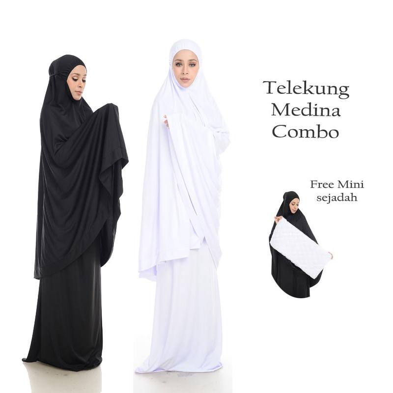 LEANEN TELEKUNG MEDINA COMBO BLACK&WHITE - TikTok Shop Malaysia