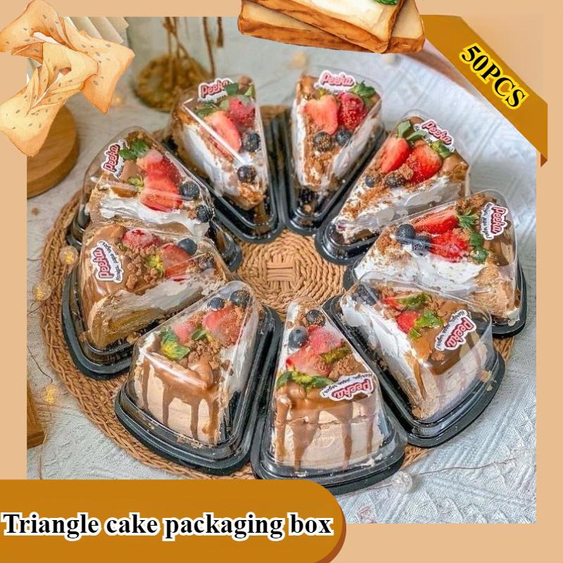 【Disposable Packaging】Triangle Single Slice Cake Container Box - TikTok Shop Philippines