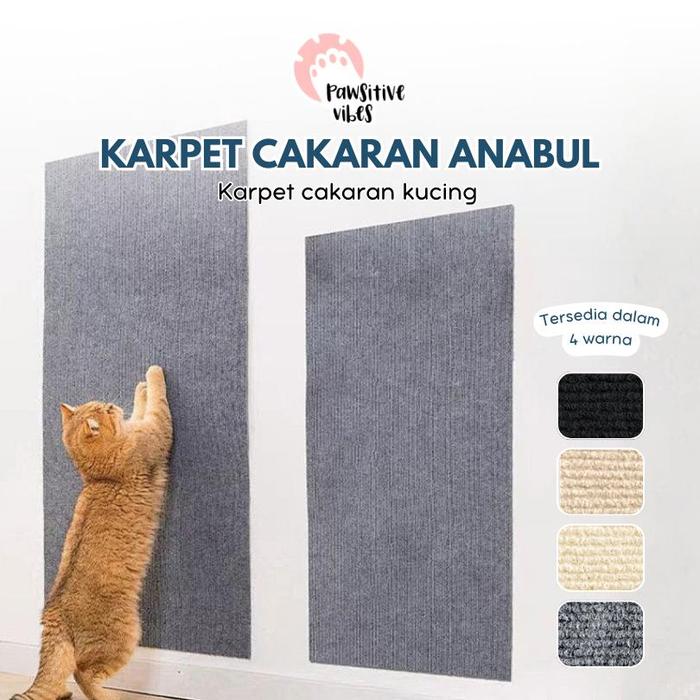 Promo PAWSITIVE VIBES Karpet Cakaran Kucing Tempel Dinding Tembok Anti ...