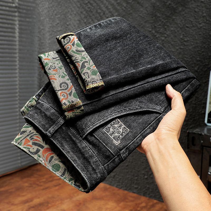 Seluar Jeans Lelaki, Xintang, Musim Sejuk Tebal, Bercetak Bersulam ...