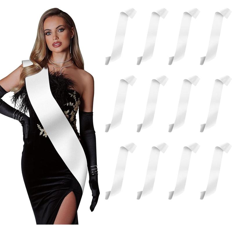 12 count White Sash Blank Satin Sash Party Favors Graduation - TikTok Shop