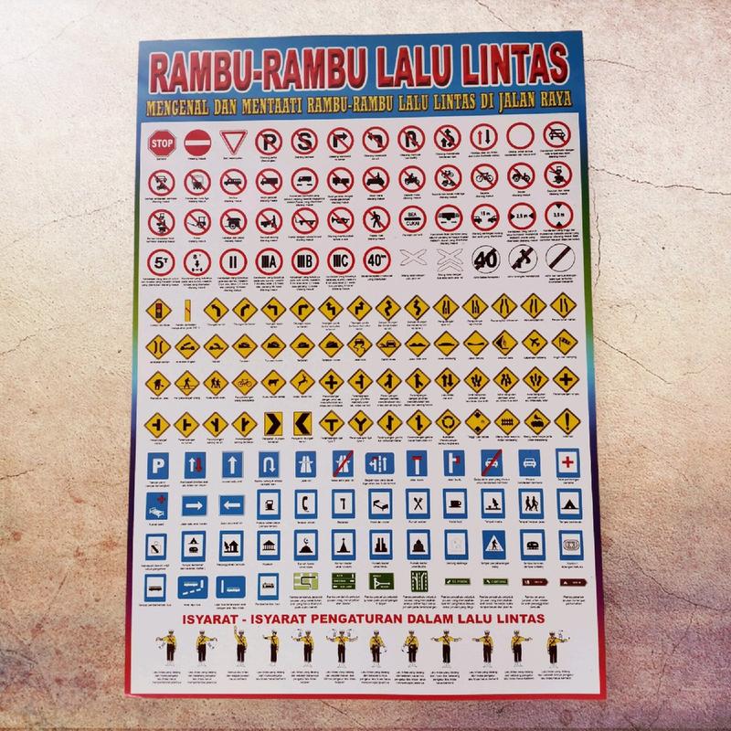 Poster Edukasi Rambu Lalu Lintas - Shop | Tokopedia